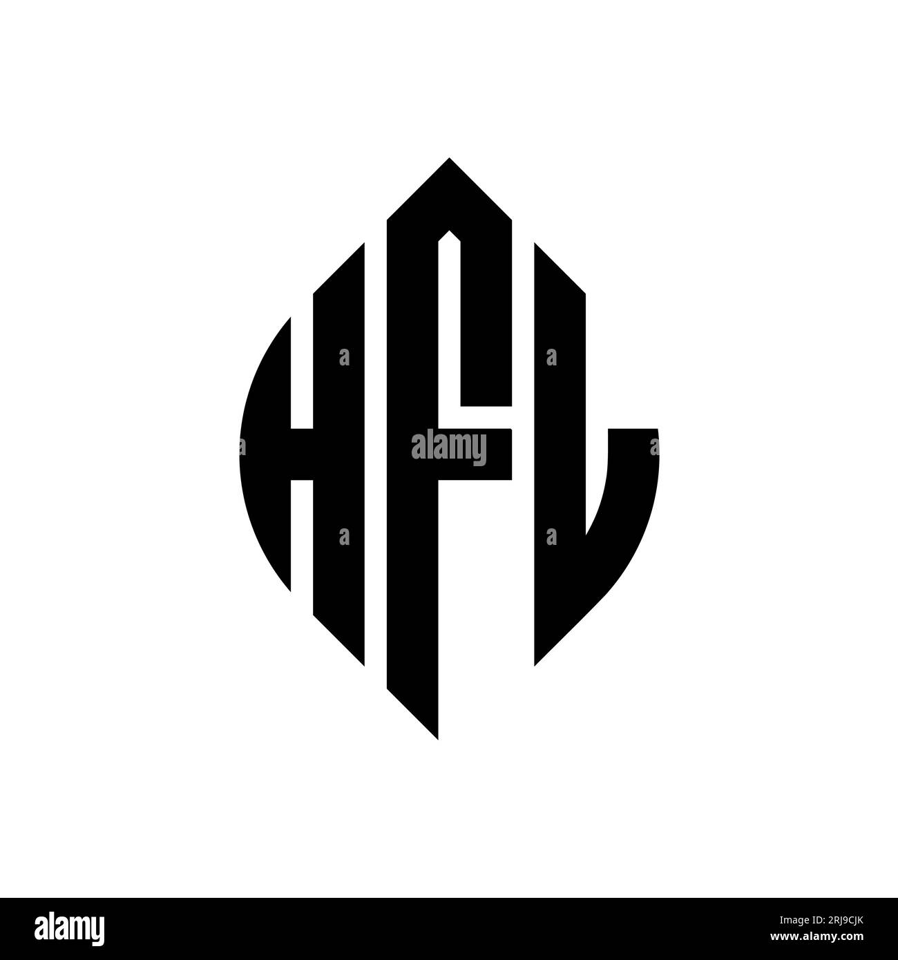 HFL circle letter logo design with circle and ellipse shape. HFL ...