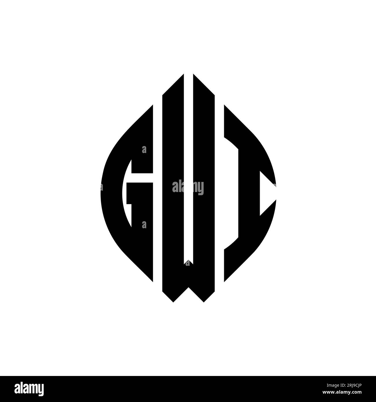 GWI circle letter logo design with circle and ellipse shape. GWI ...