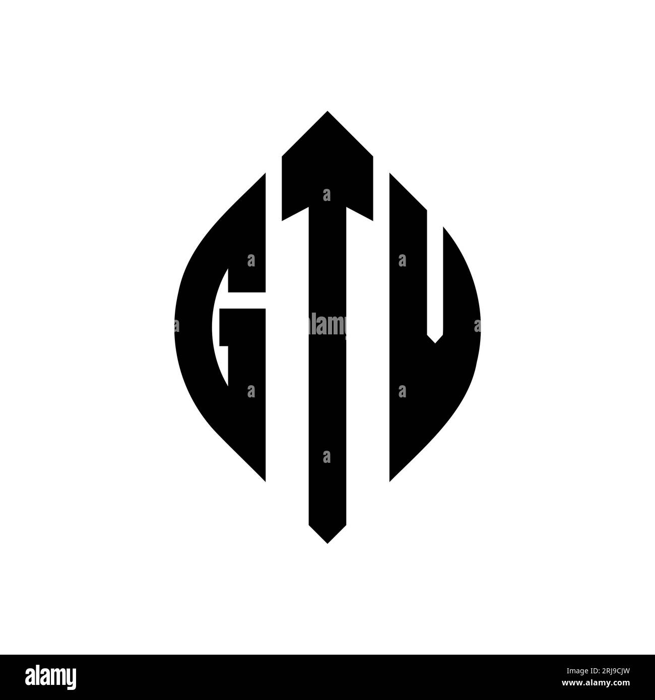 GTV circle letter logo design with circle and ellipse shape. GTV ...
