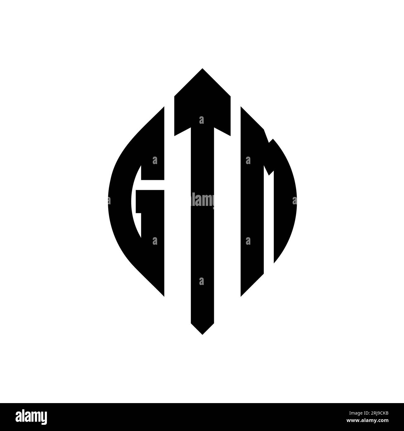 GTM circle letter logo design with circle and ellipse shape. GTM ...