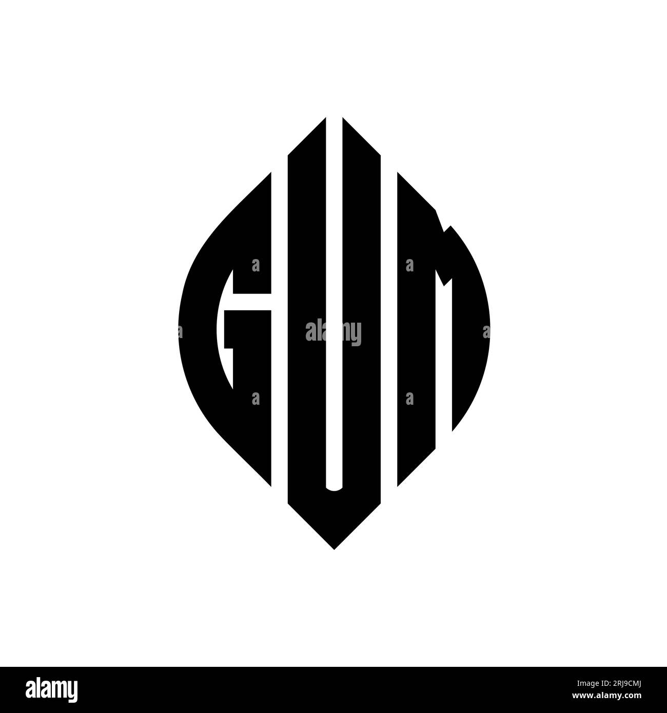 GUM circle letter logo design with circle and ellipse shape. GUM ...