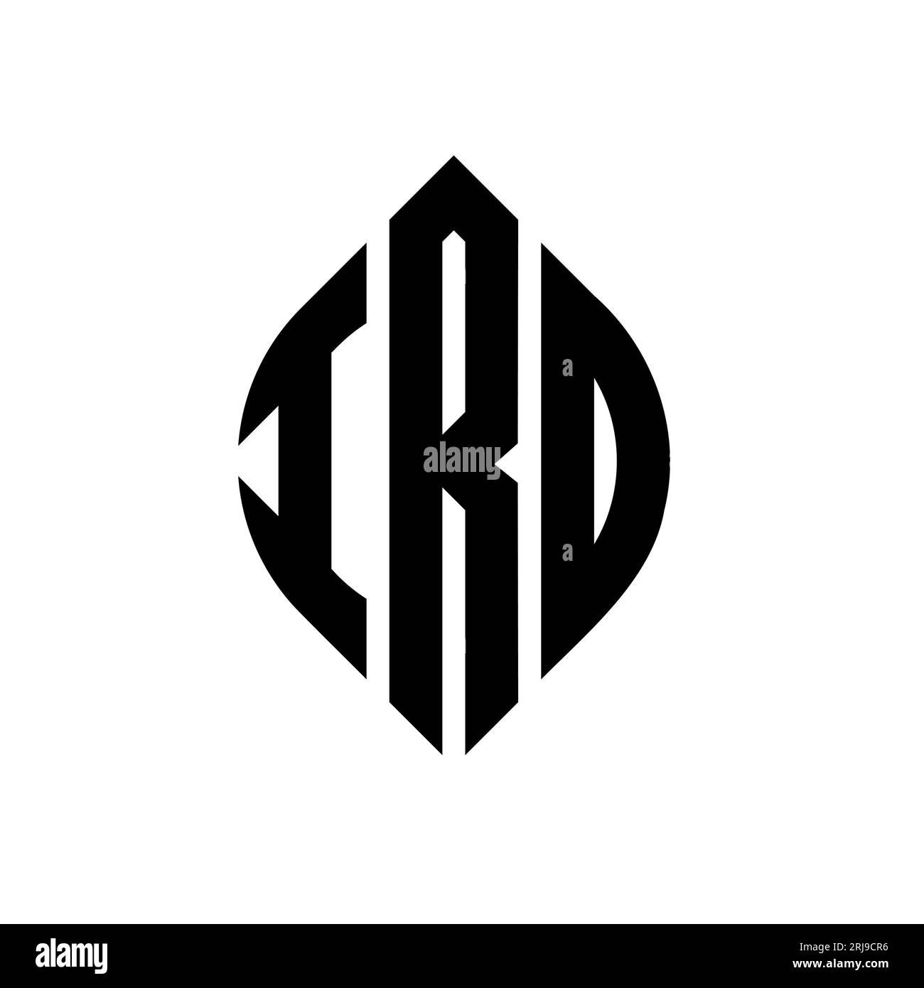 IRO circle letter logo design with circle and ellipse shape. IRO ...