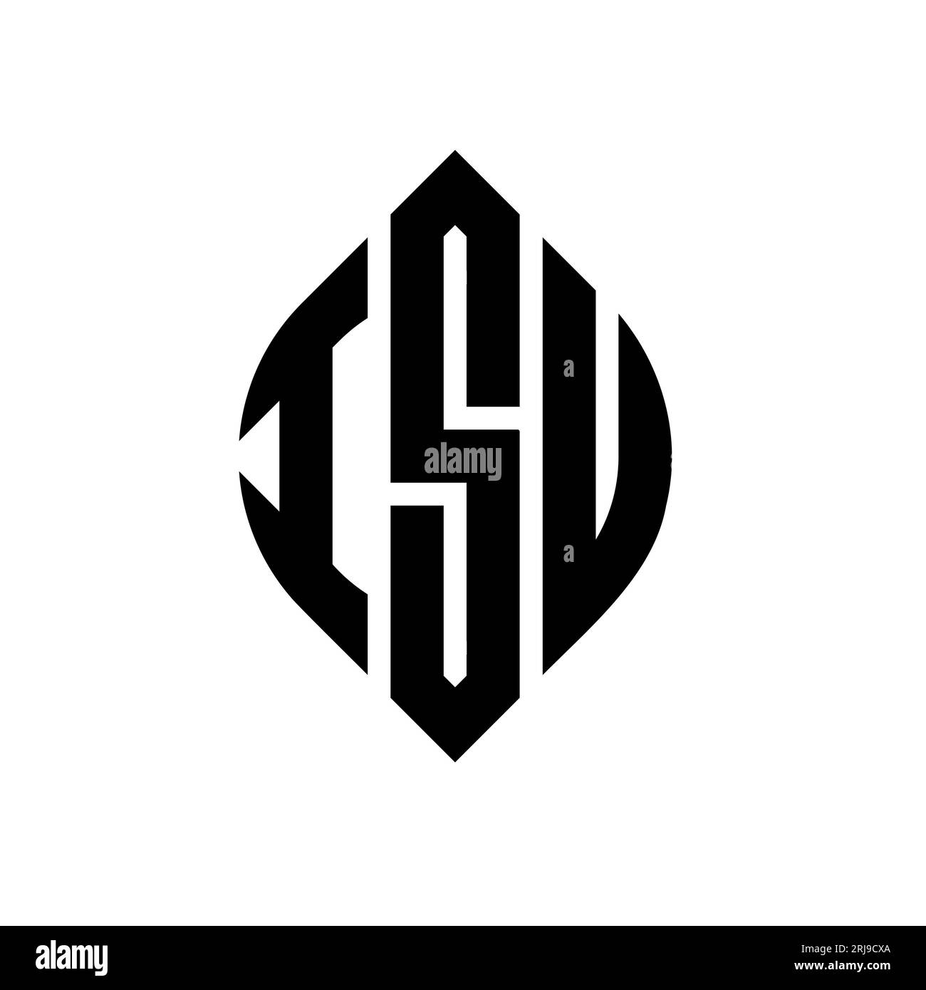 ISU circle letter logo design with circle and ellipse shape. ISU ...