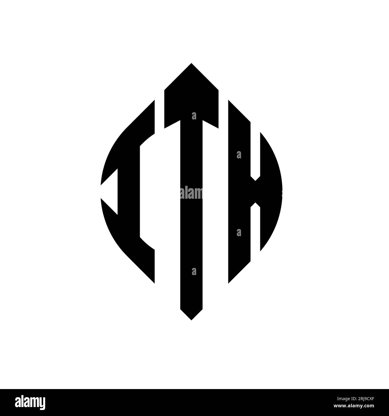 ITX circle letter logo design with circle and ellipse shape. ITX ...