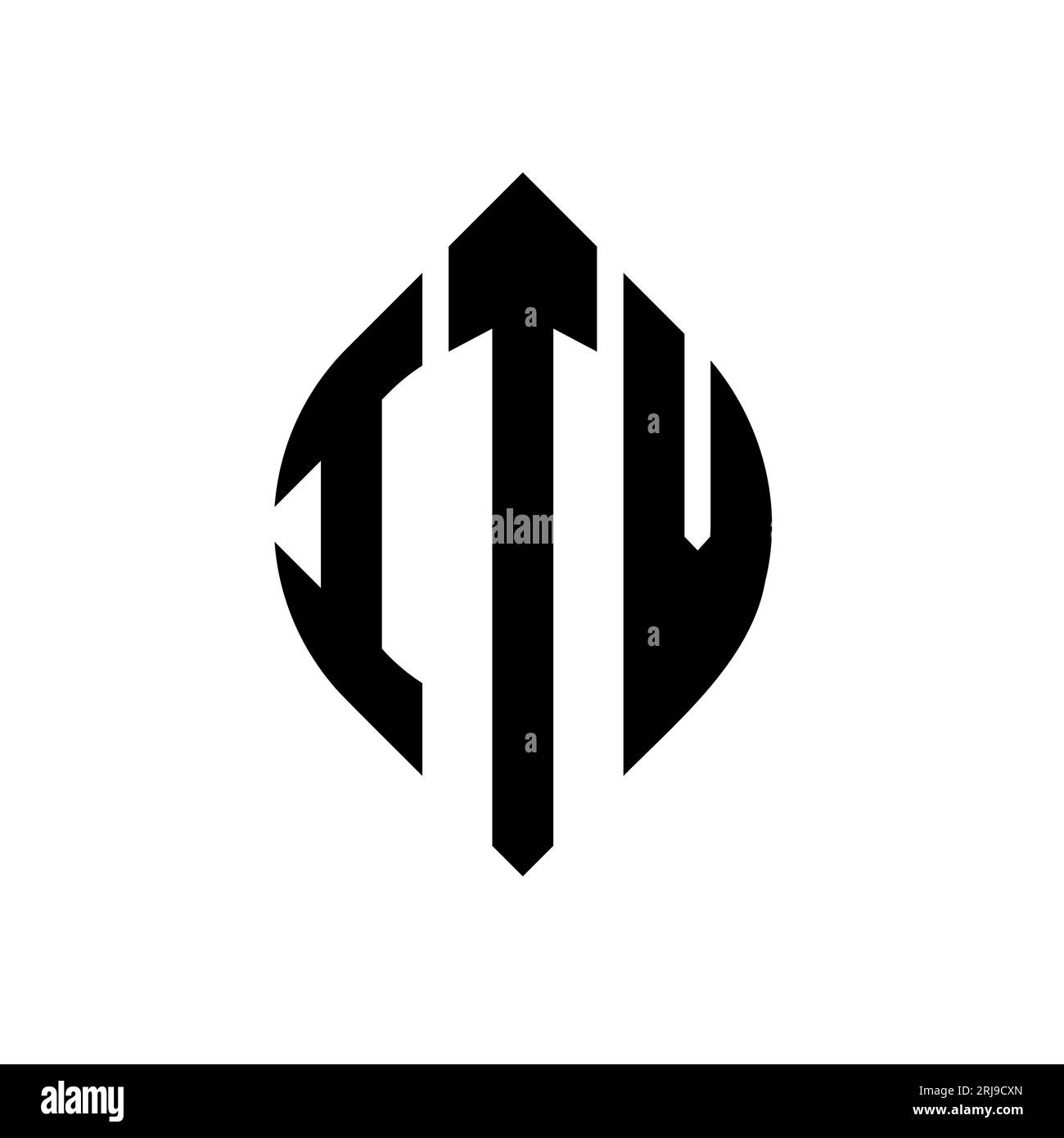 ITV circle letter logo design with circle and ellipse shape. ITV ...