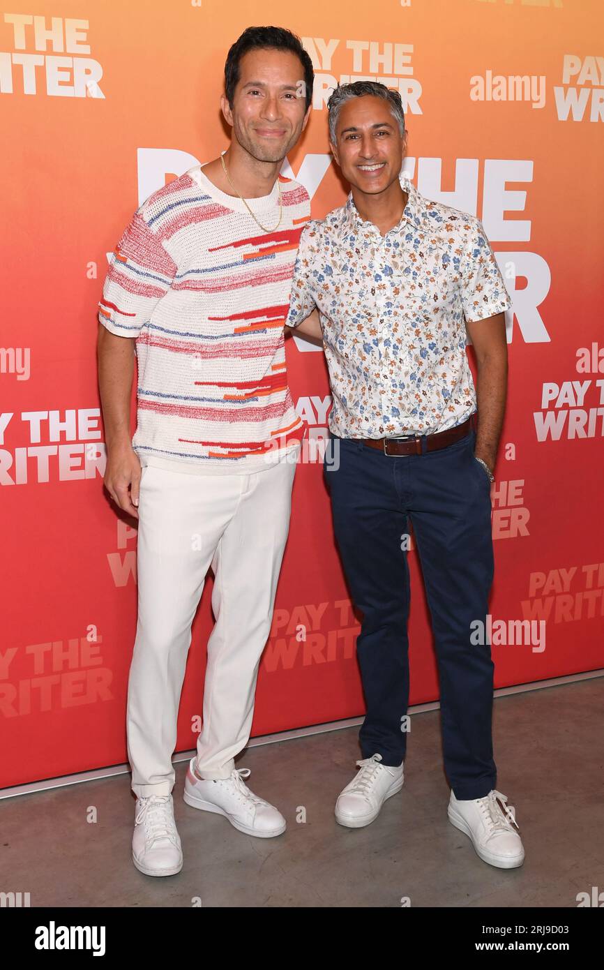 New York, USA. 21st Aug, 2023. Maulik Pancholy and Ryan Corvaia ...
