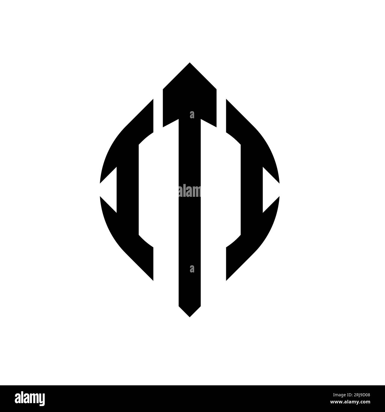 ITI circle letter logo design with circle and ellipse shape. ITI ...