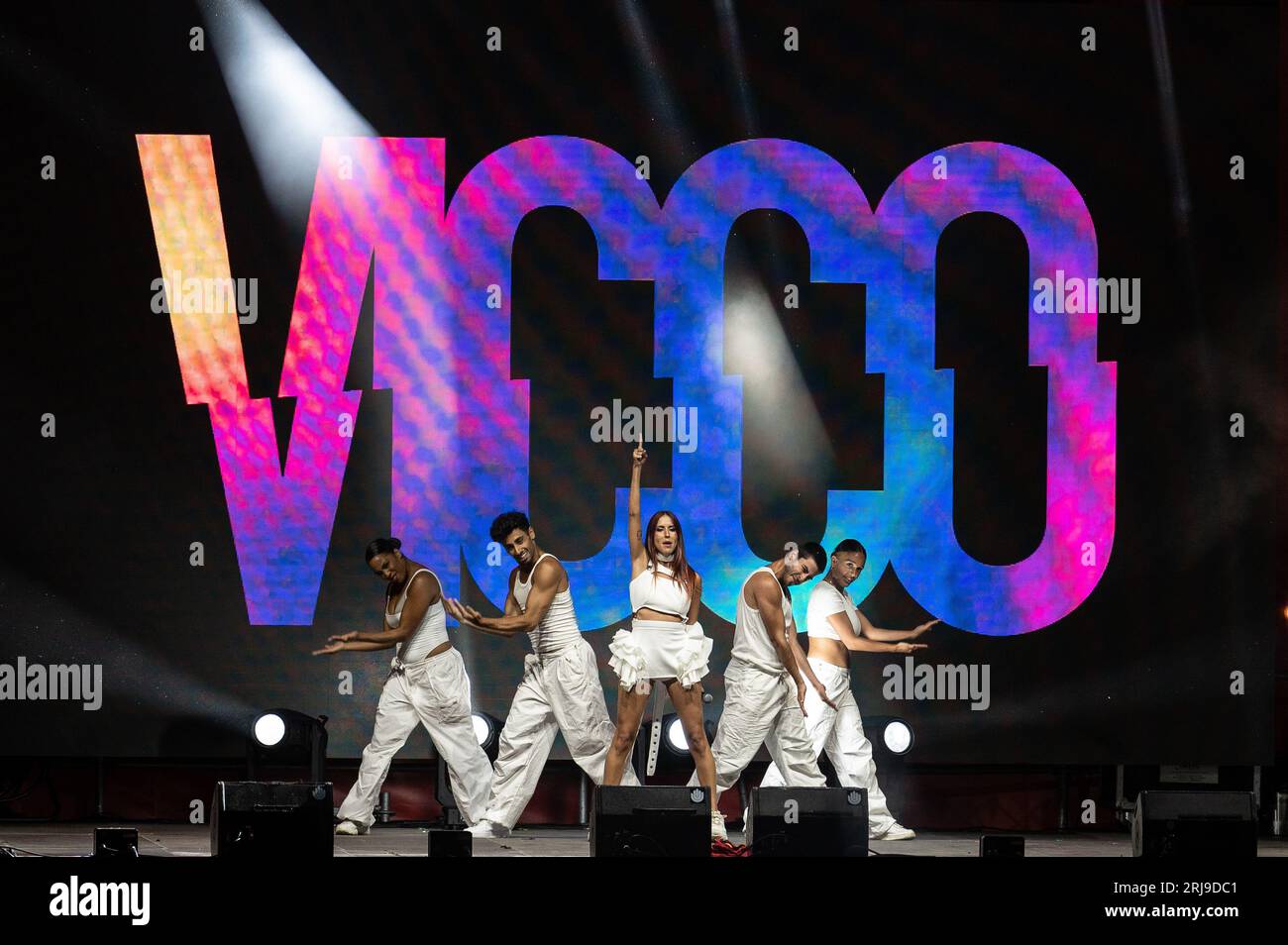 Madrid, Spain. 21st Aug, 2023. Singer Vicco performing during the ...