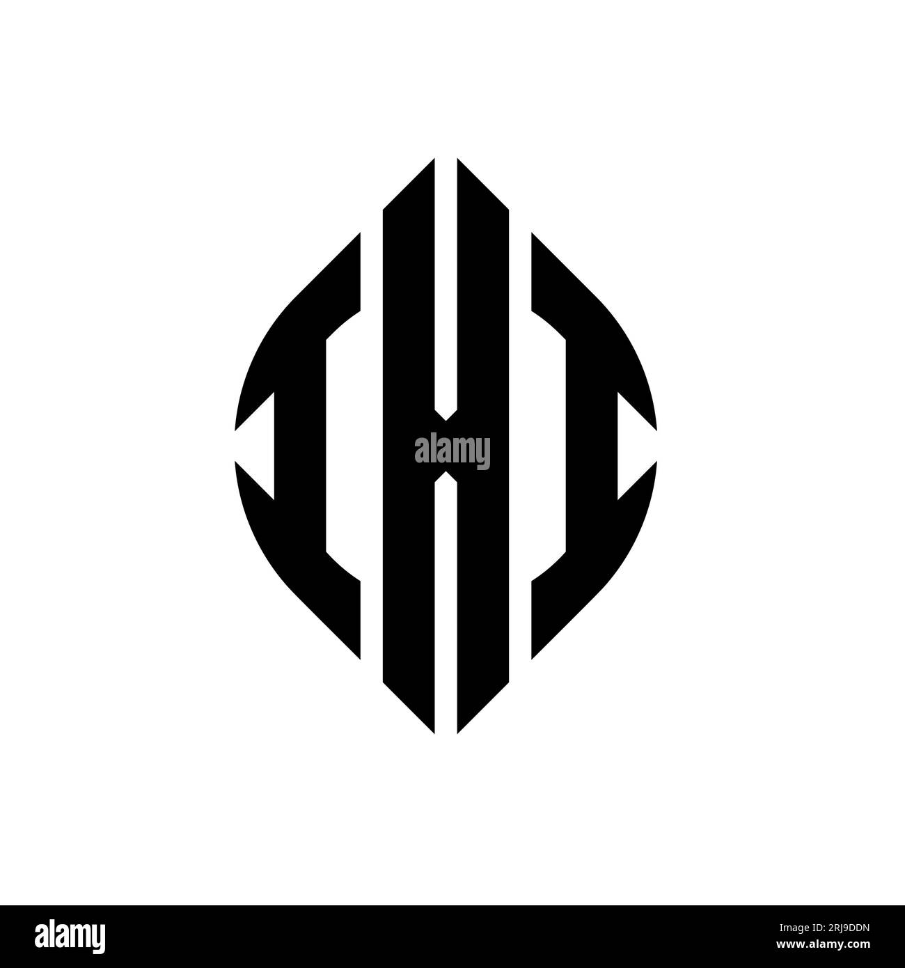 IXI circle letter logo design with circle and ellipse shape. IXI ...