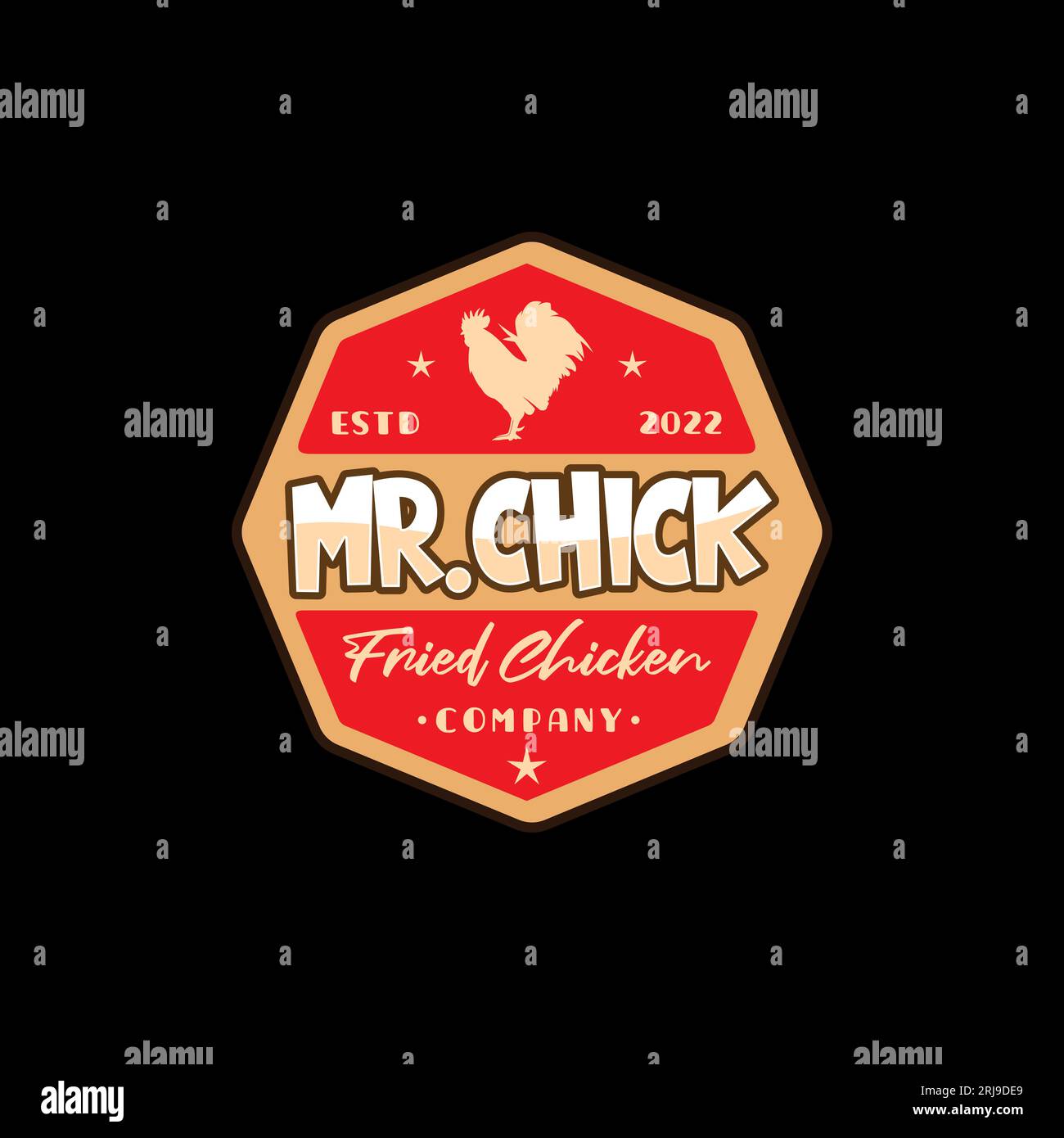 Vintage Chicken Restaurant Fried Chicken Label logo design Stock Vector ...