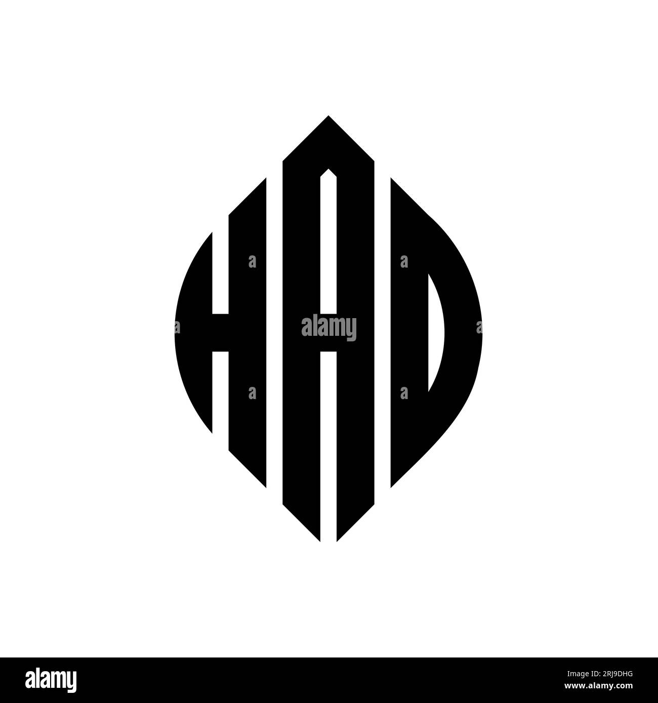 HAD circle letter logo design with circle and ellipse shape. HAD ...