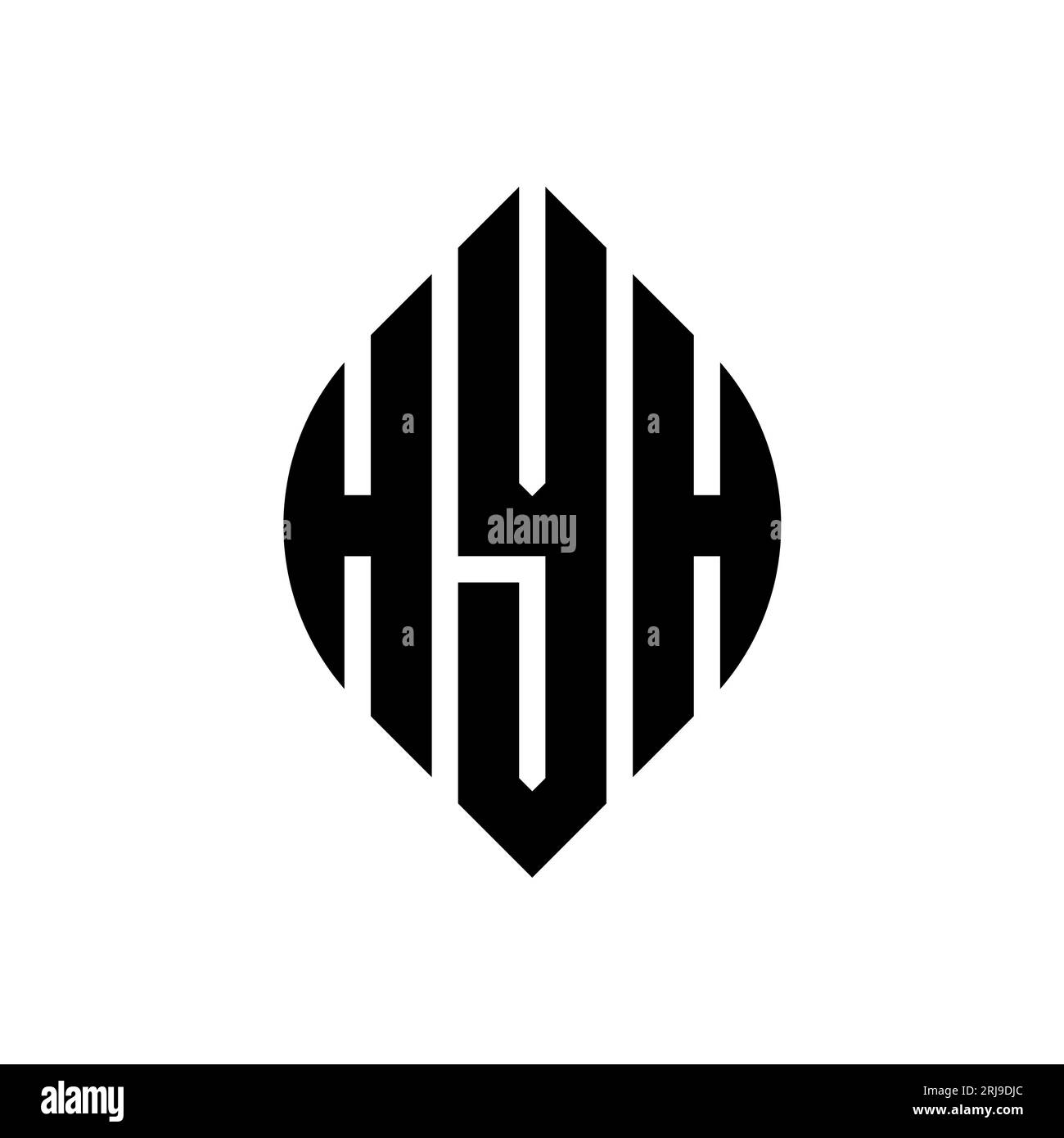 HYH circle letter logo design with circle and ellipse shape. HYH ...