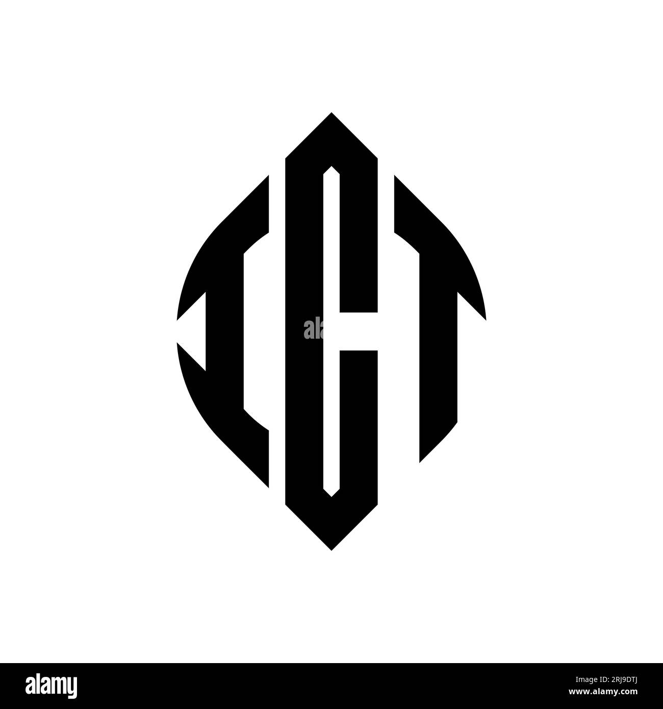 ICT circle letter logo design with circle and ellipse shape. ICT ...