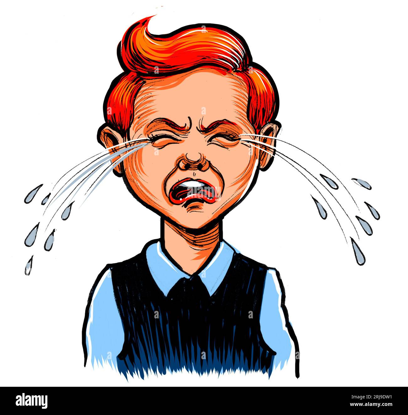 Upset face drawing Cut Out Stock Images & Pictures - Alamy