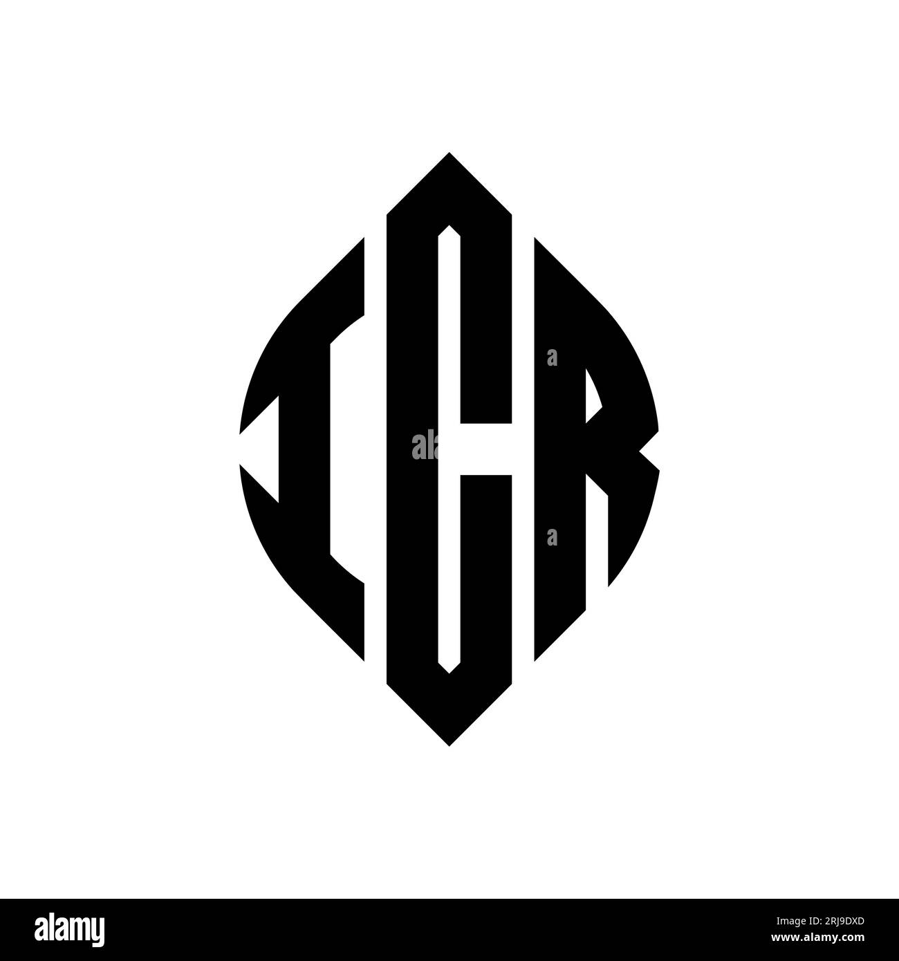 ICR circle letter logo design with circle and ellipse shape. ICR ...