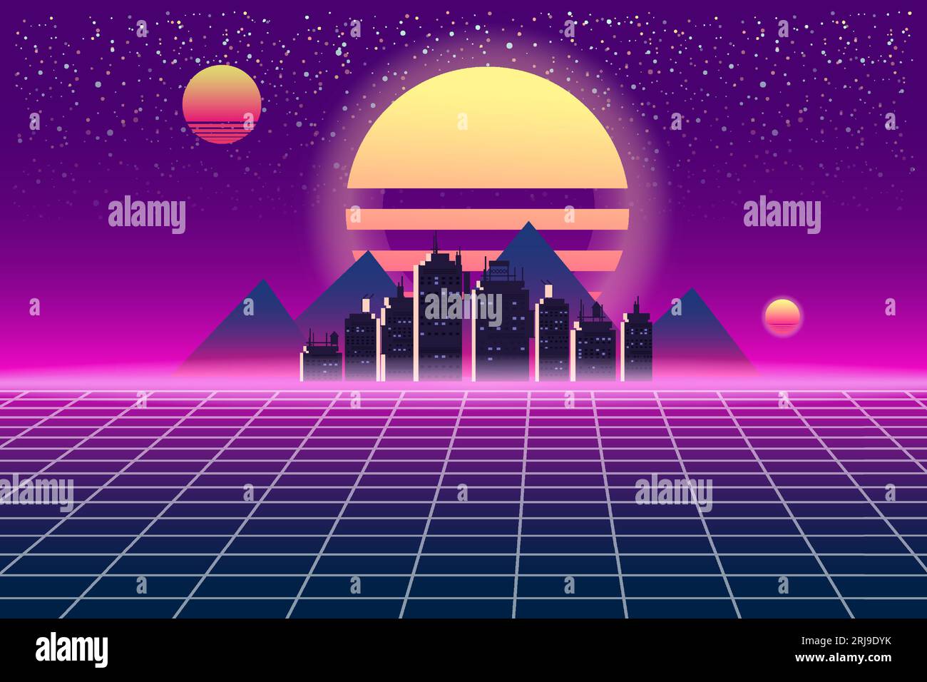 Retrowave banner vaporwave aesthetic background Stock Vector Image ...