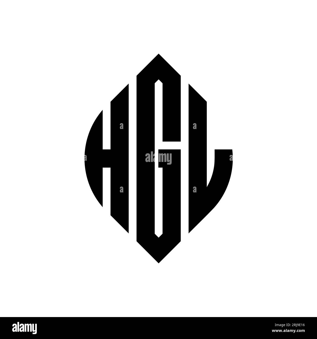 HGL circle letter logo design with circle and ellipse shape. HGL ...