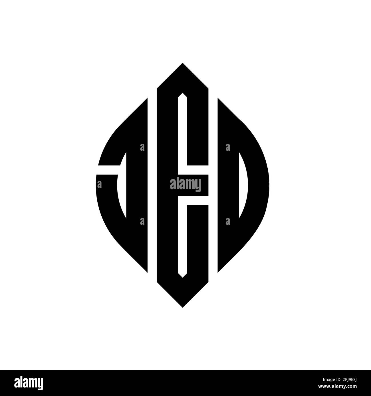 JED circle letter logo design with circle and ellipse shape. JED ...