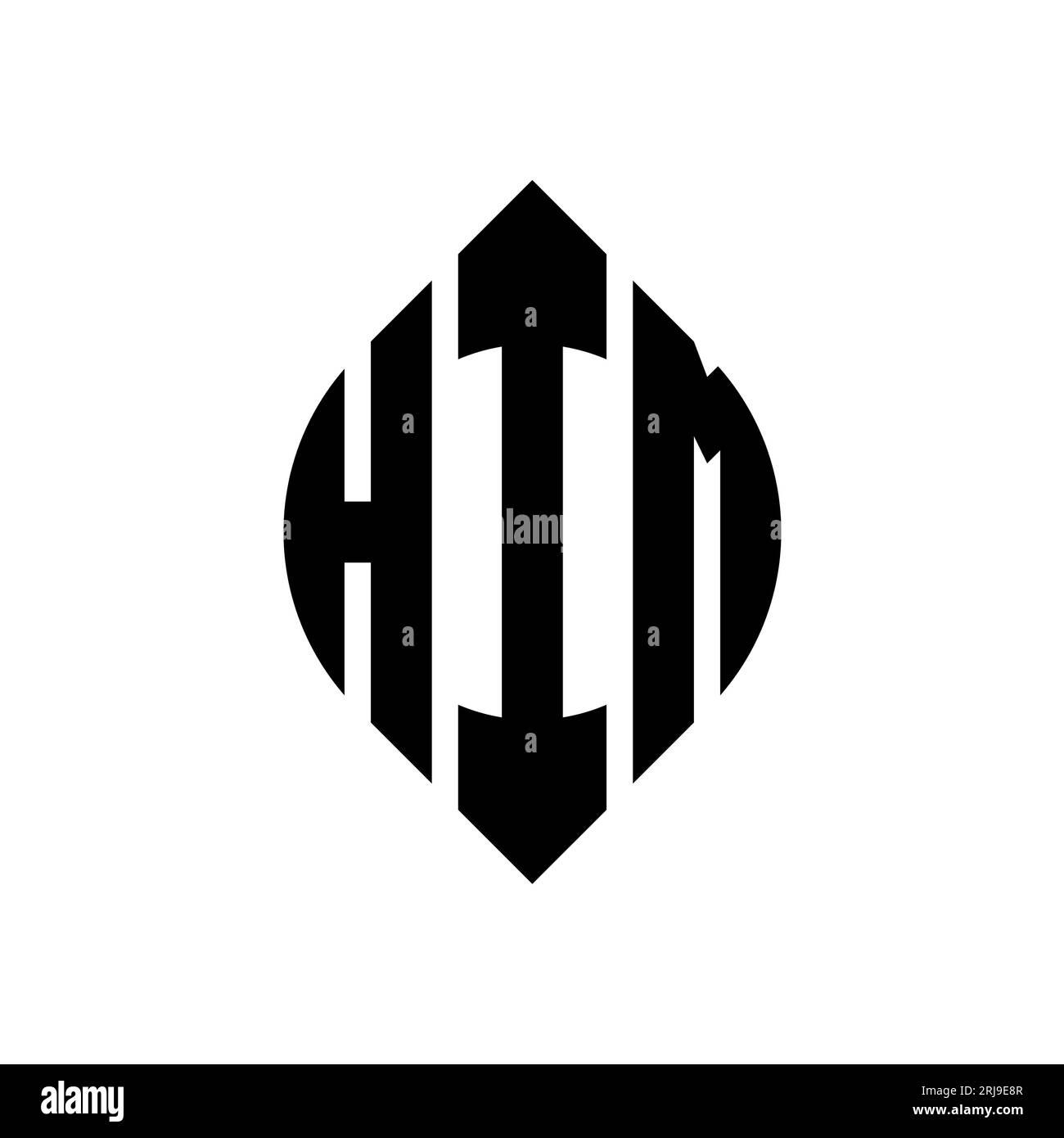 HIM circle letter logo design with circle and ellipse shape. HIM ...