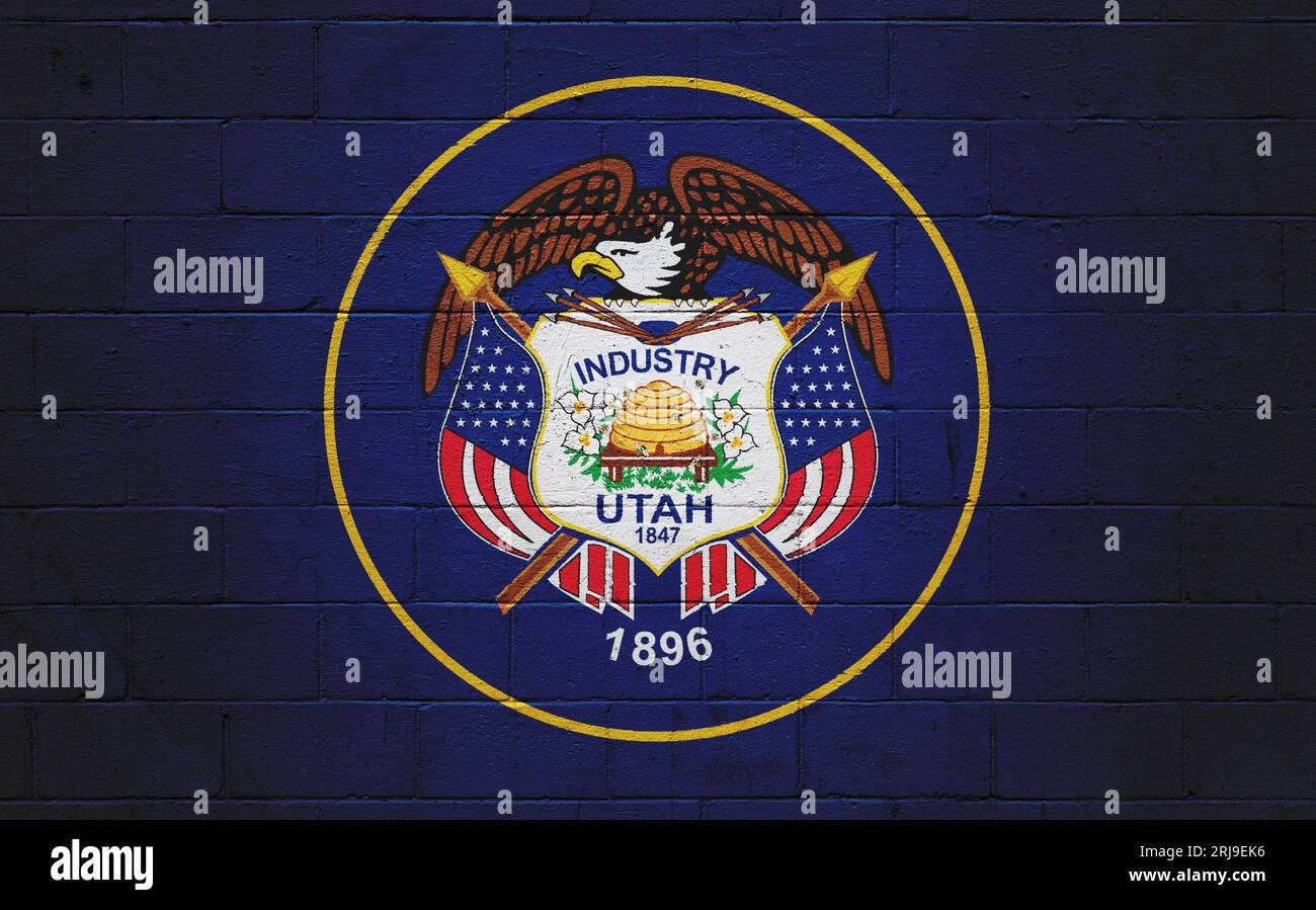 Flag utah on brick hi-res stock photography and images - Alamy