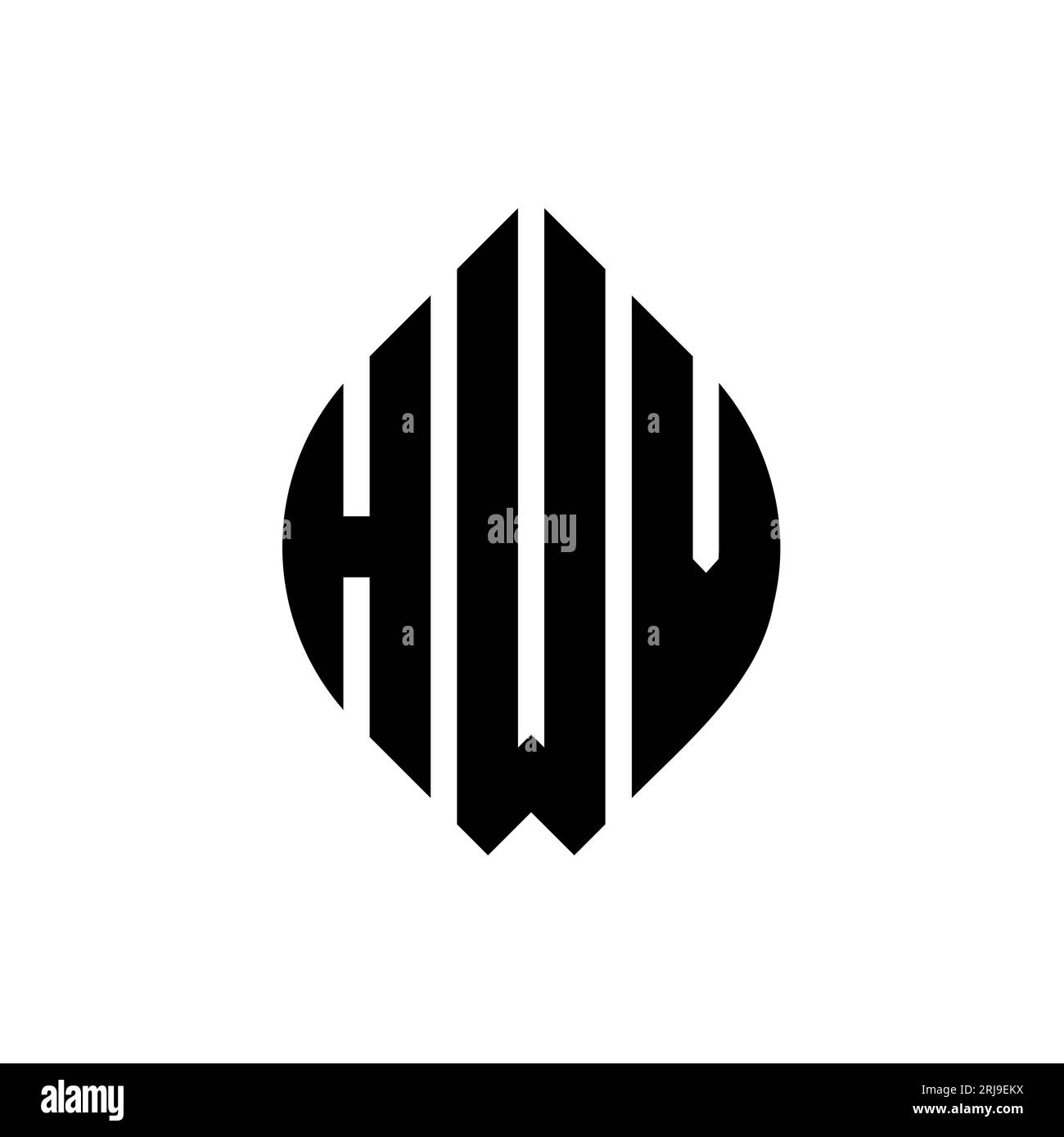 HWV circle letter logo design with circle and ellipse shape. HWV ...