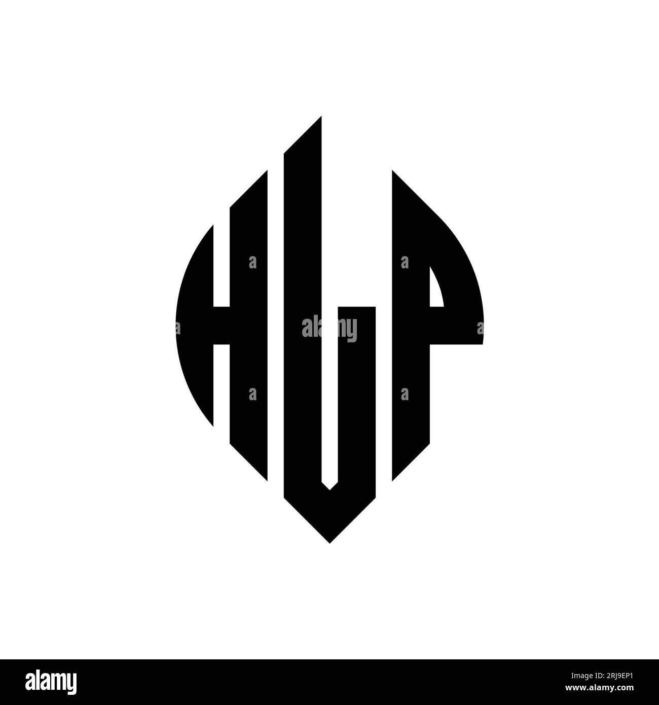 HLP circle letter logo design with circle and ellipse shape. HLP ellipse letters with ...