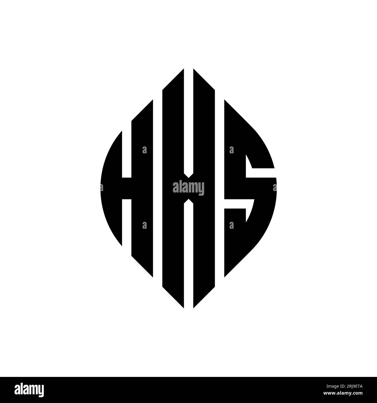 HXS circle letter logo design with circle and ellipse shape. HXS ...