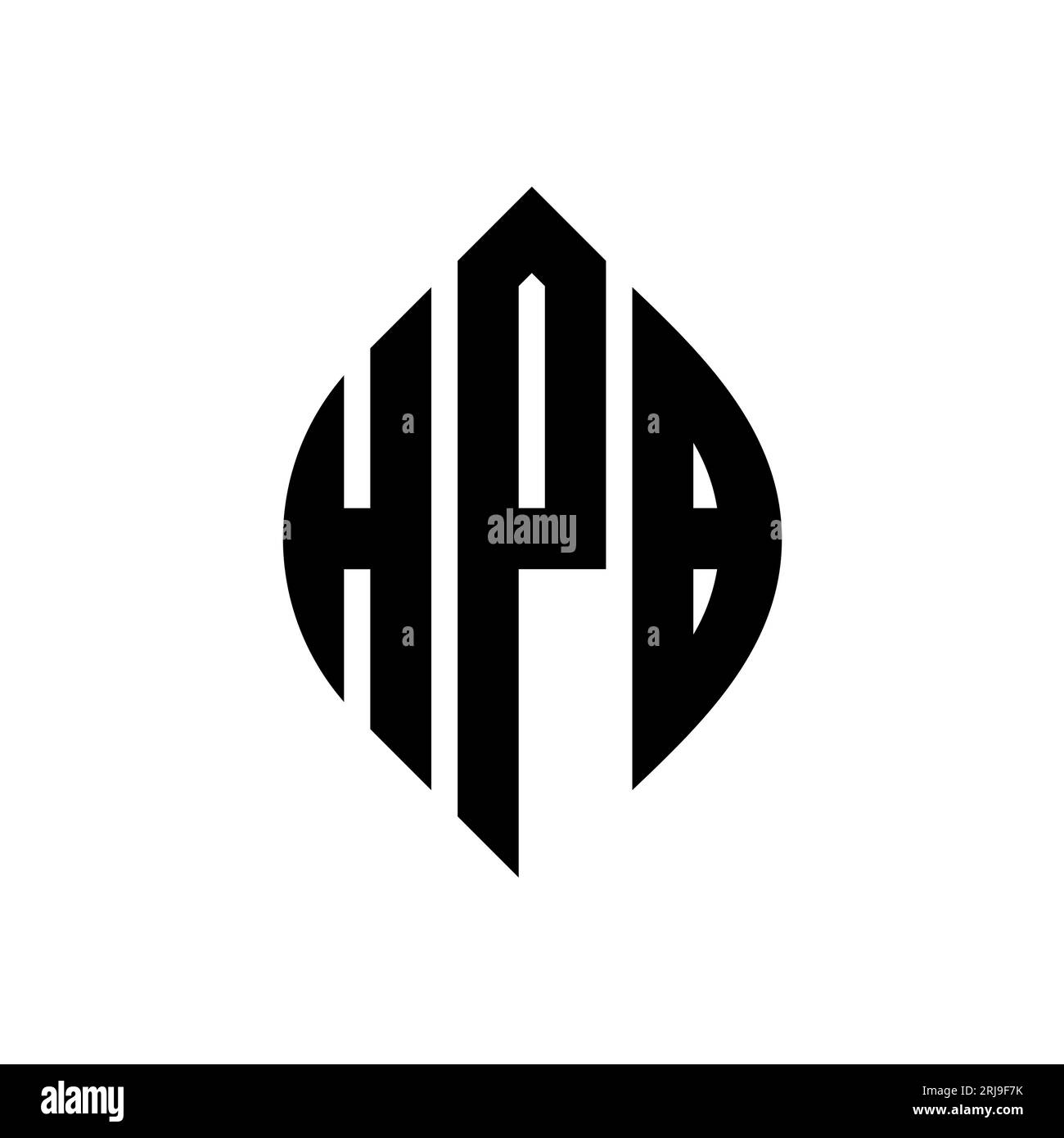 HPB circle letter logo design with circle and ellipse shape. HPB ...