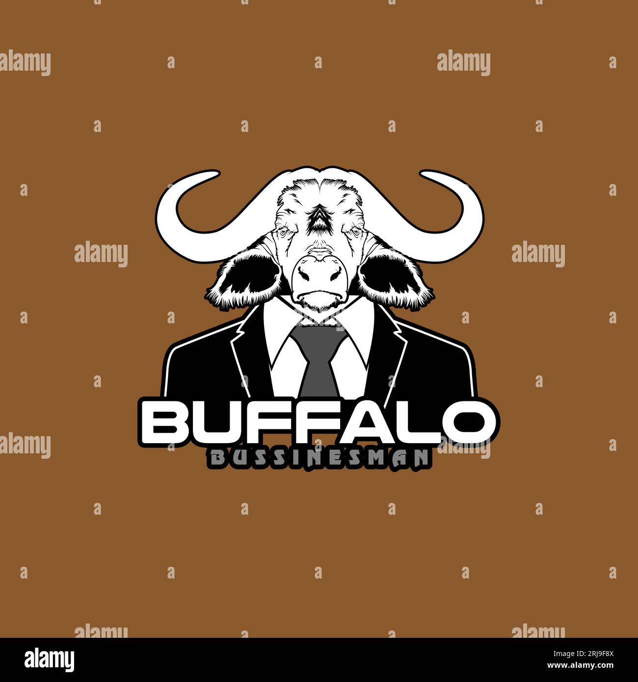 businessman buffalo logo wearing suit Stock Vector Image & Art - Alamy
