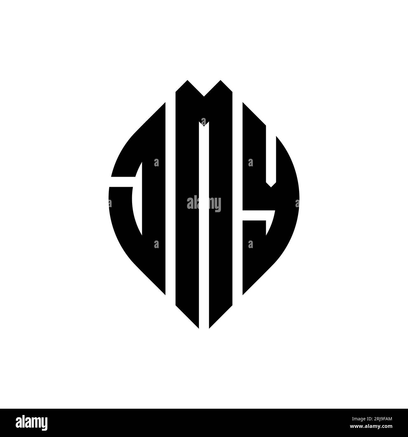 JMY circle letter logo design with circle and ellipse shape. JMY ...