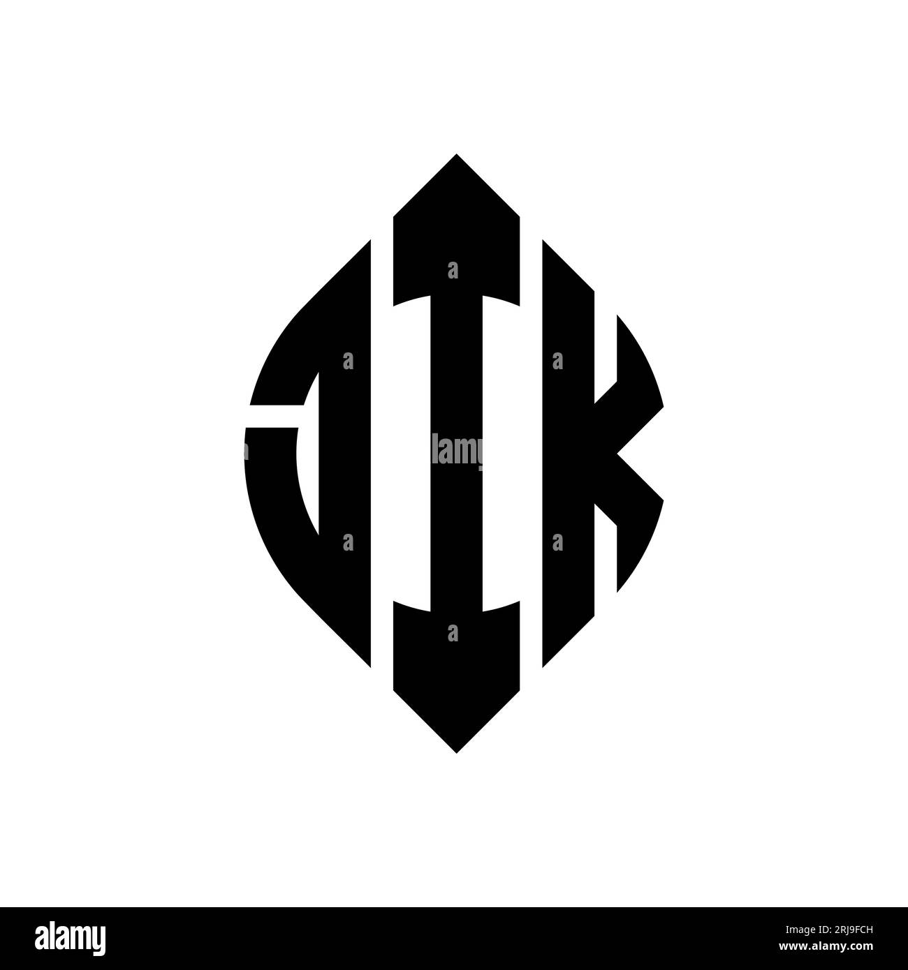 JIK circle letter logo design with circle and ellipse shape. JIK ...