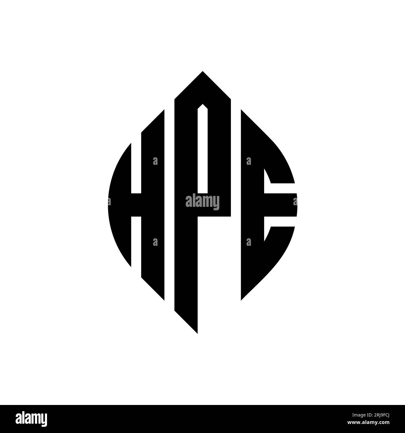 HPE circle letter logo design with circle and ellipse shape. HPE ...
