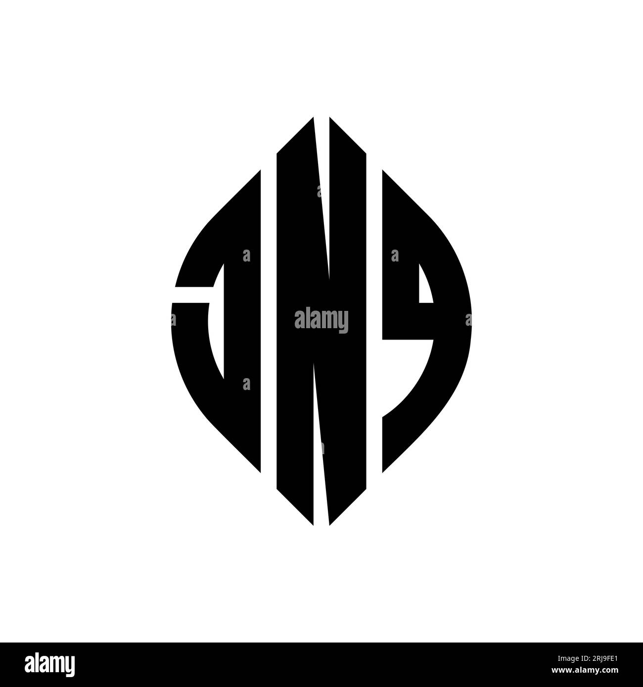 JNQ circle letter logo design with circle and ellipse shape. JNQ ...