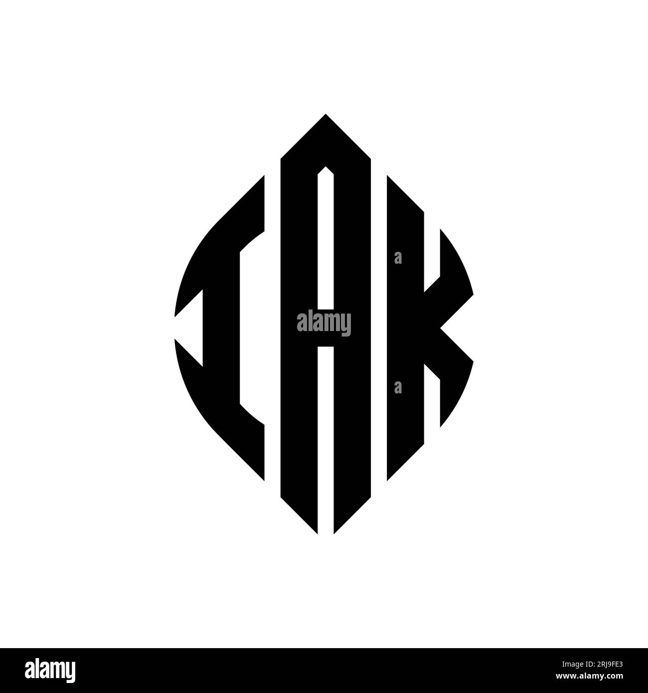 IAK circle letter logo design with circle and ellipse shape. IAK ...