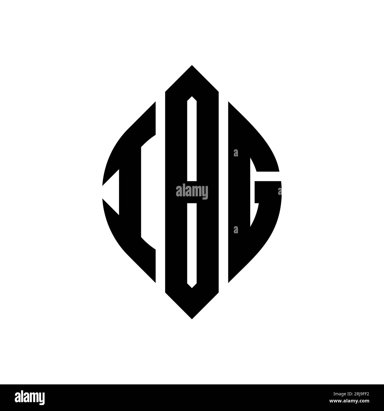 IBG circle letter logo design with circle and ellipse shape. IBG ...