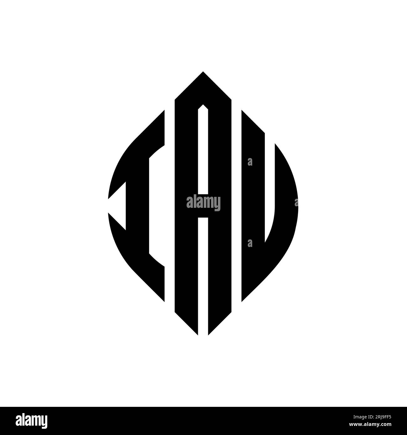 IAU circle letter logo design with circle and ellipse shape. IAU ...