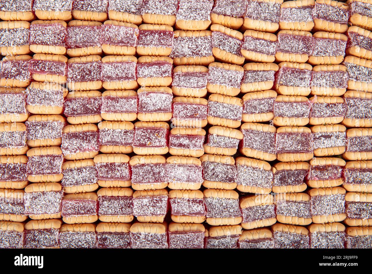 Turkish delight with petit beurre. Fresh biscuits and Turkish delight ...
