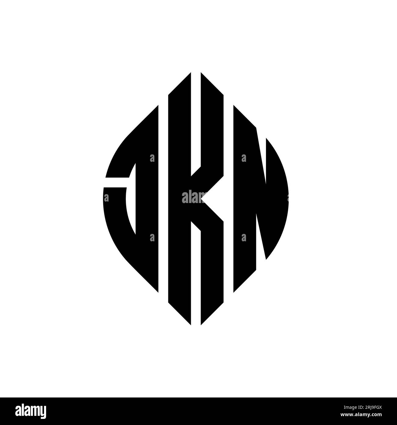 JKN circle letter logo design with circle and ellipse shape. JKN ...