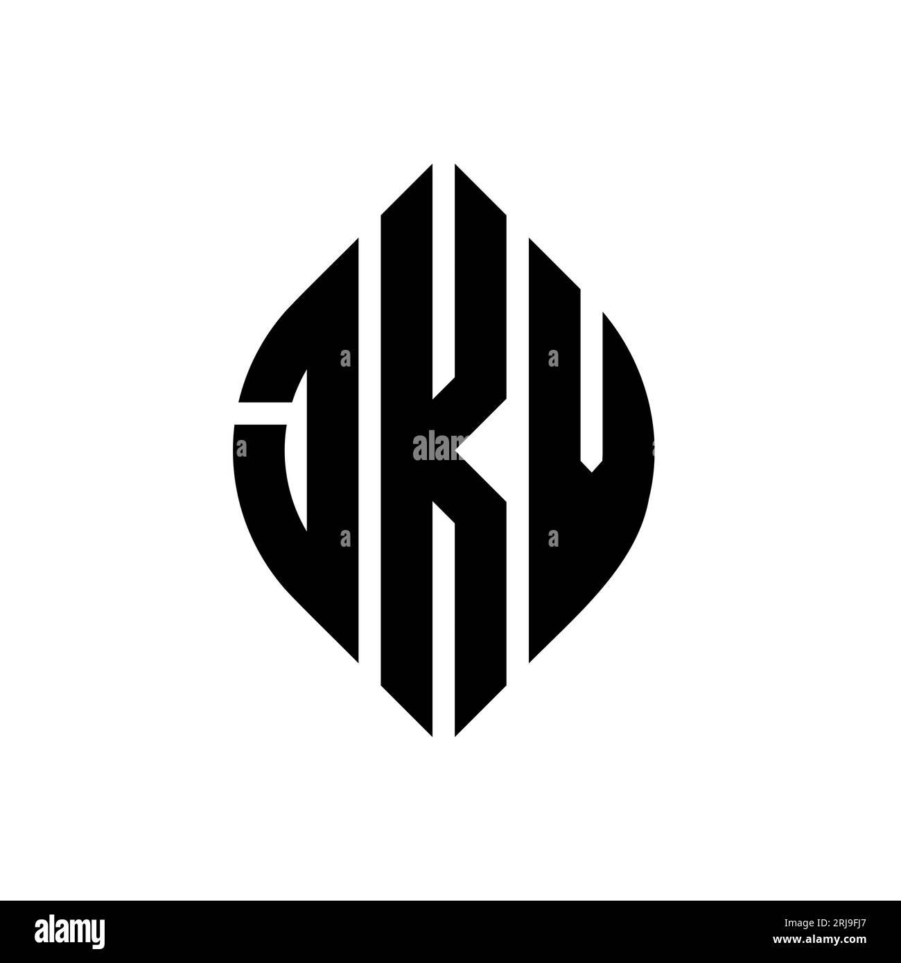 JKV circle letter logo design with circle and ellipse shape. JKV ...