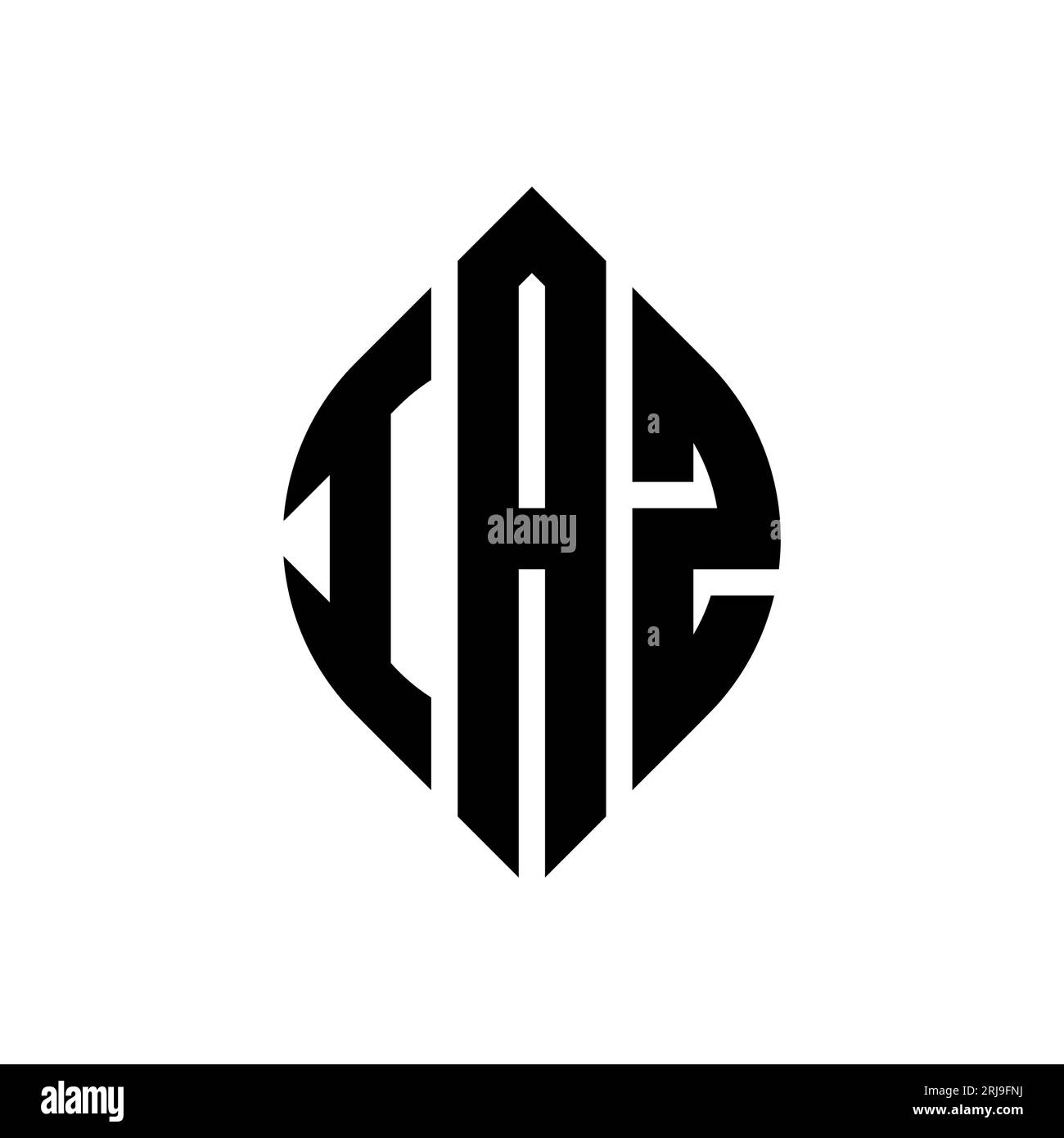 IAZ circle letter logo design with circle and ellipse shape. IAZ ...