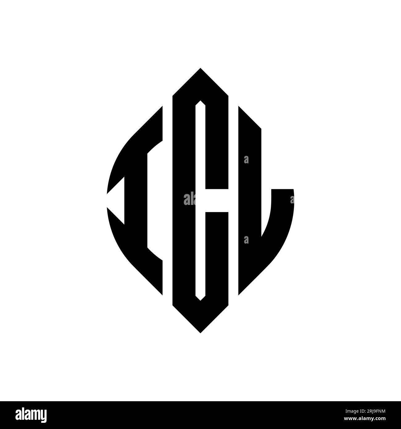 ICL circle letter logo design with circle and ellipse shape. ICL ellipse letters with ...