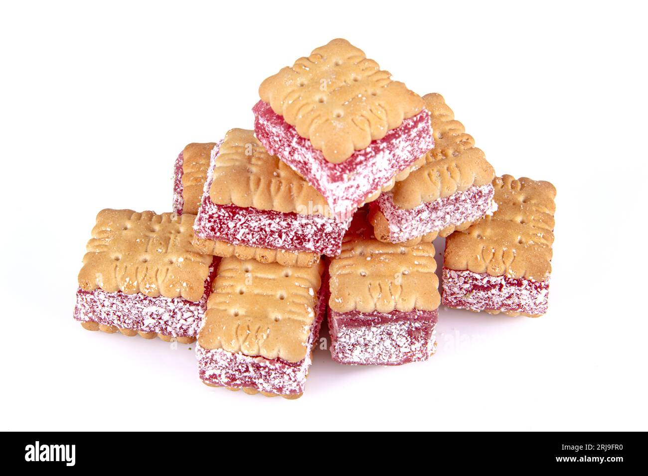 Turkish delight with petit beurre. Fresh biscuits and Turkish delight ...