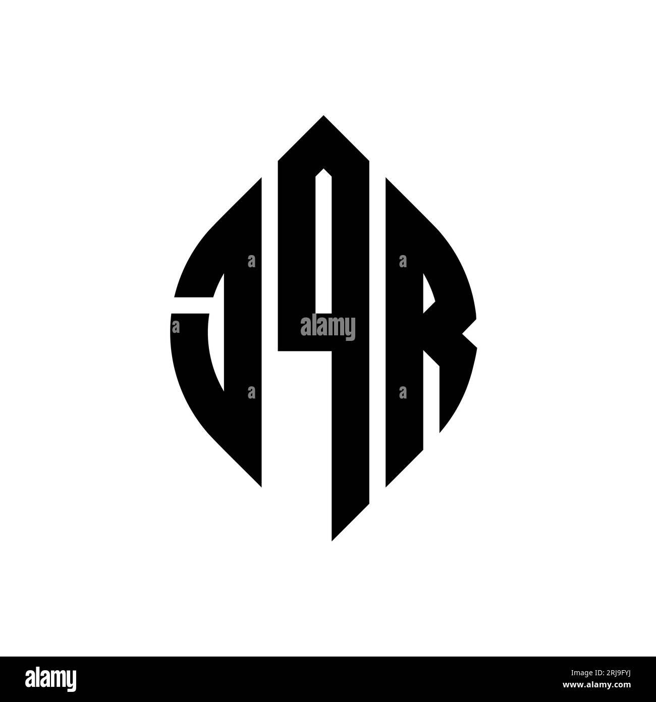 JQR circle letter logo design with circle and ellipse shape. JQR ...