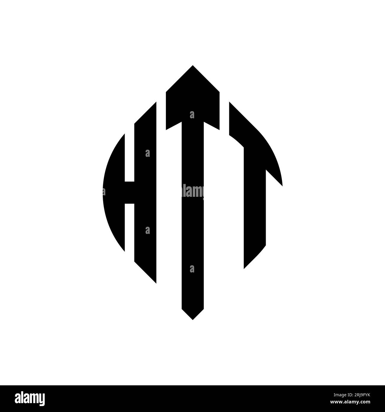 HTT circle letter logo design with circle and ellipse shape. HTT ...