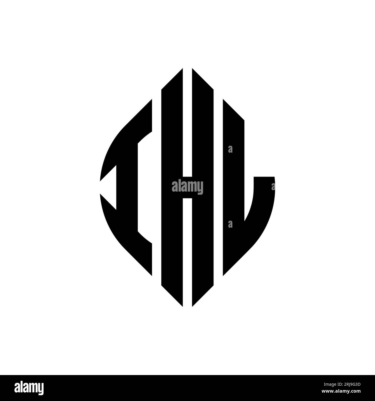 IHL circle letter logo design with circle and ellipse shape. IHL ...