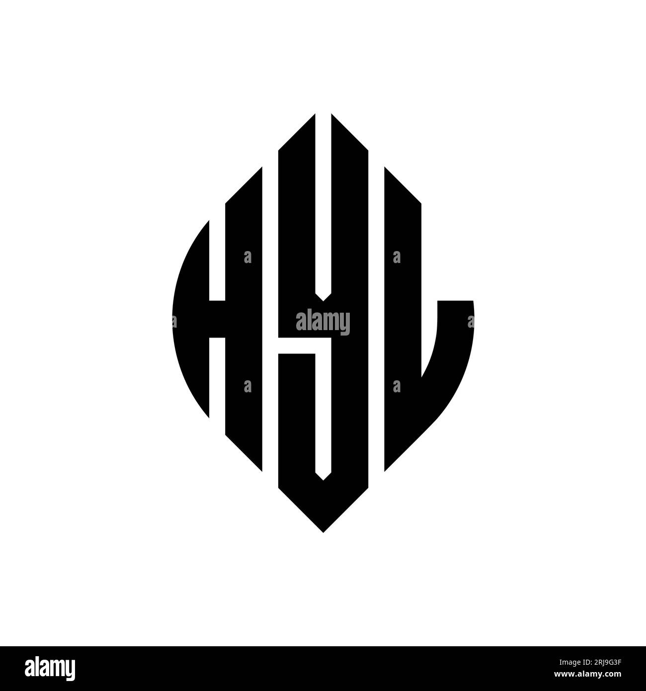 HYL circle letter logo design with circle and ellipse shape. HYL ...