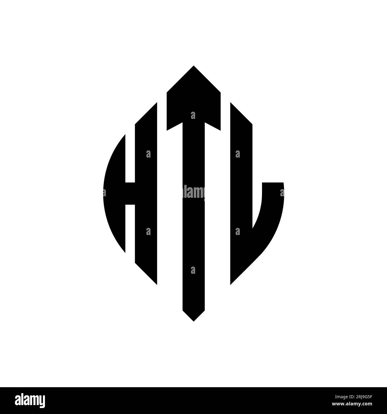 HTL circle letter logo design with circle and ellipse shape. HTL ...