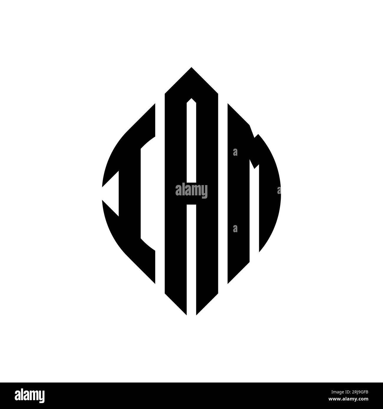 IAM circle letter logo design with circle and ellipse shape. IAM ...