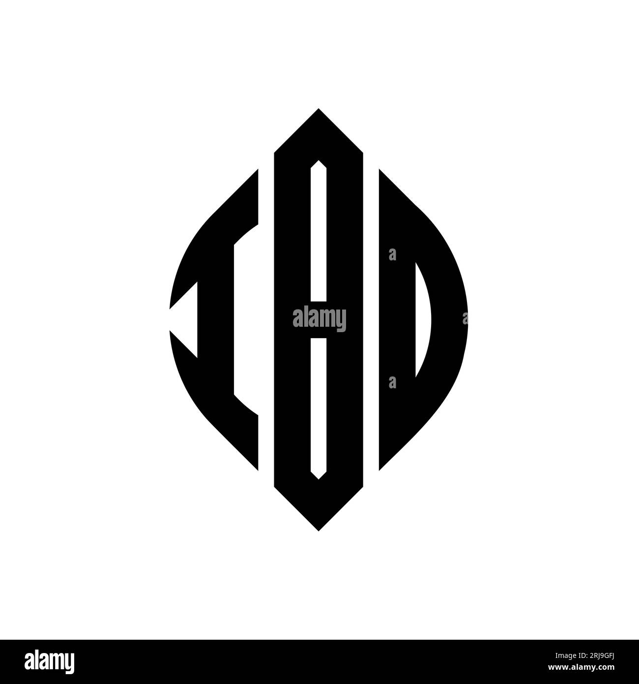 IBD circle letter logo design with circle and ellipse shape. IBD ...