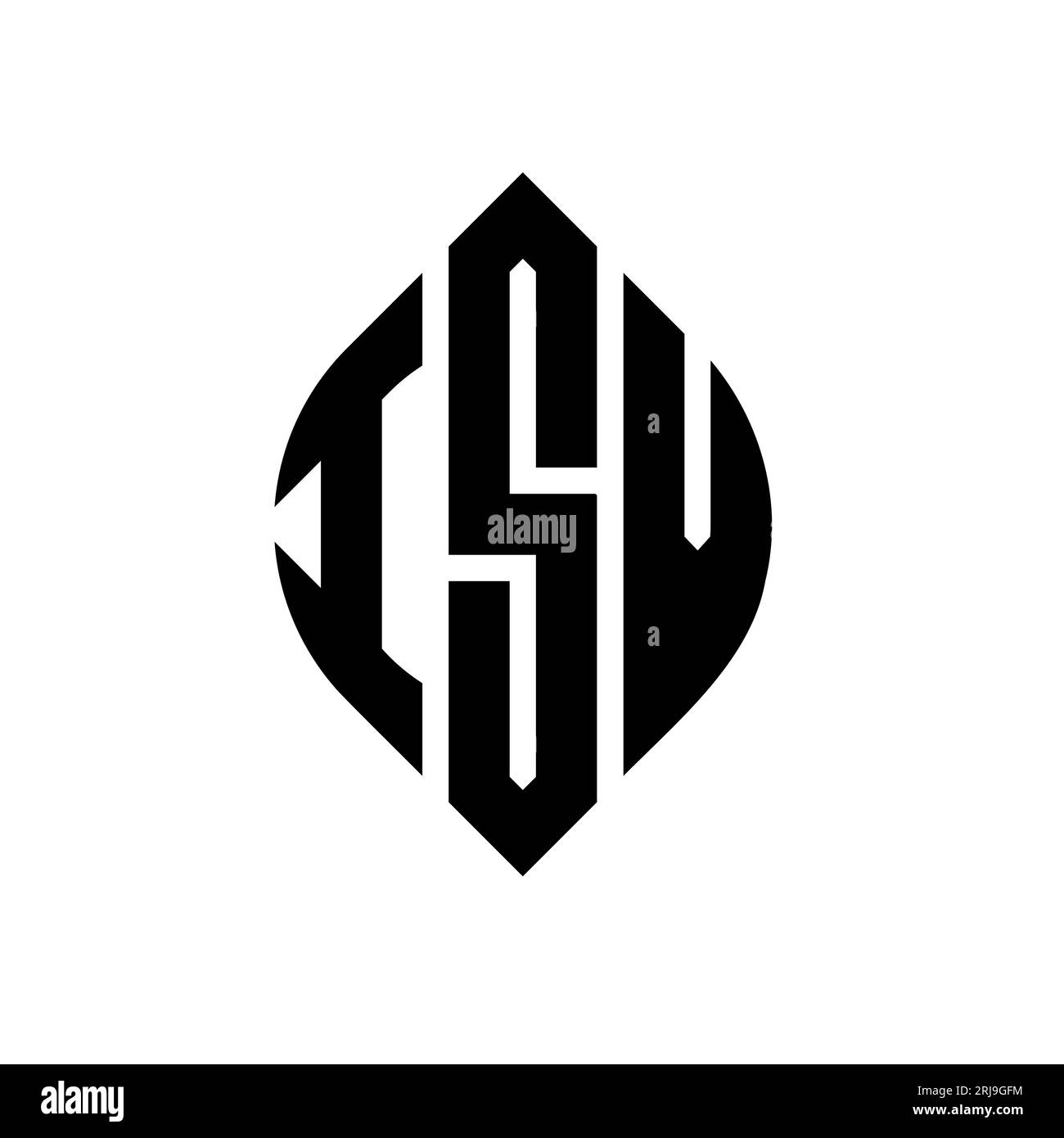 ISV circle letter logo design with circle and ellipse shape. ISV ...